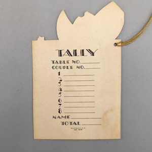 The Party Bridge Set: Four Tallies & Score Pad, Rare Vintage Art Deco ...