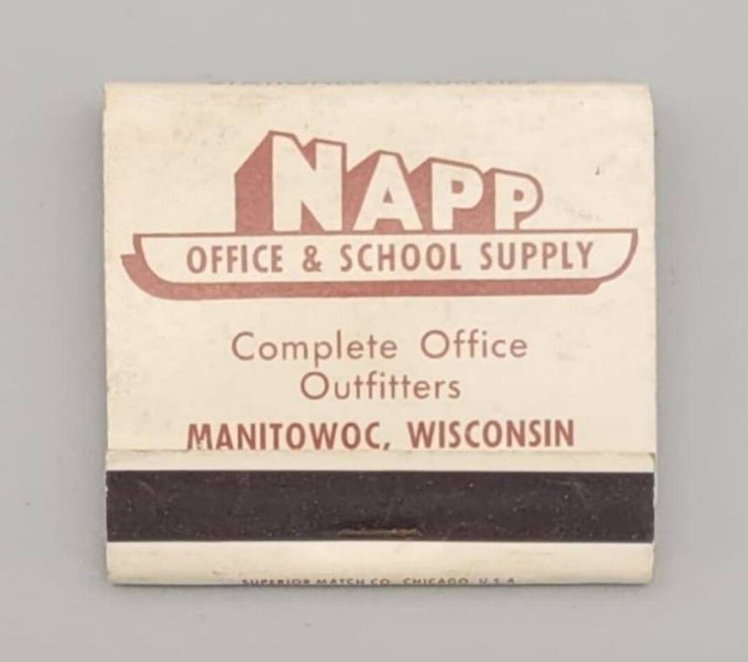 Vintage Full & Unstruck Front Strike Matchbook - NAPP Office and School ...