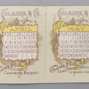 Colgate & Co. Miniature Pocket Calendar, Rare Vintage Advertising ...