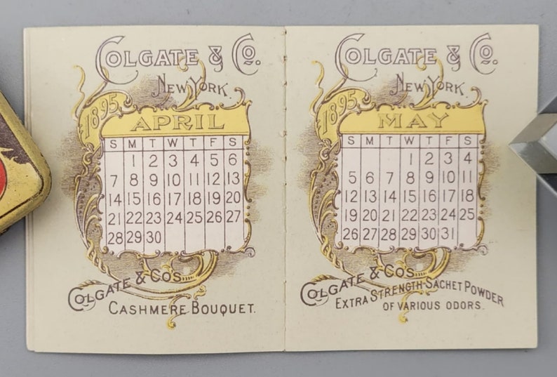 Colgate & Co. Miniature Pocket Calendar, Rare Vintage Advertising ...
