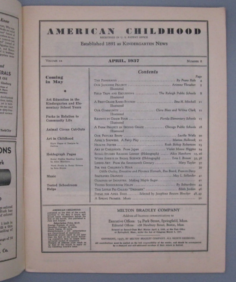 American Childhood Magazine, Japanese Issue, April, Vintage Children's ...