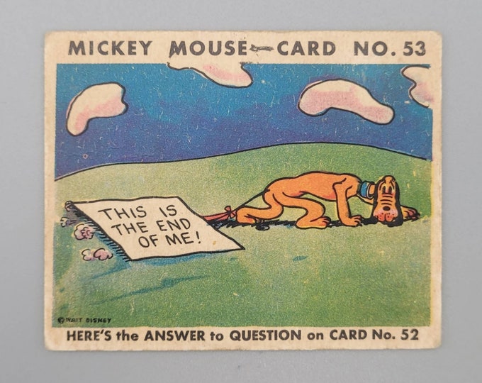 Rare Vintage R89 Type II Mickey Mouse Gum Card 53 1935 - Etsy
