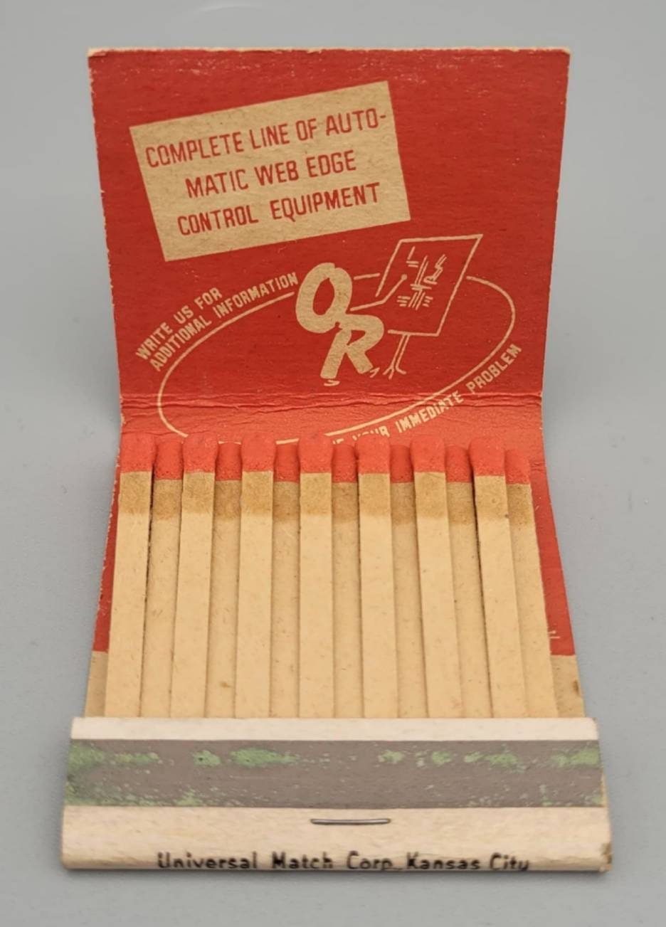 Vintage Full & Unstruck Front Strike Matchbook Automatic Web Control ...