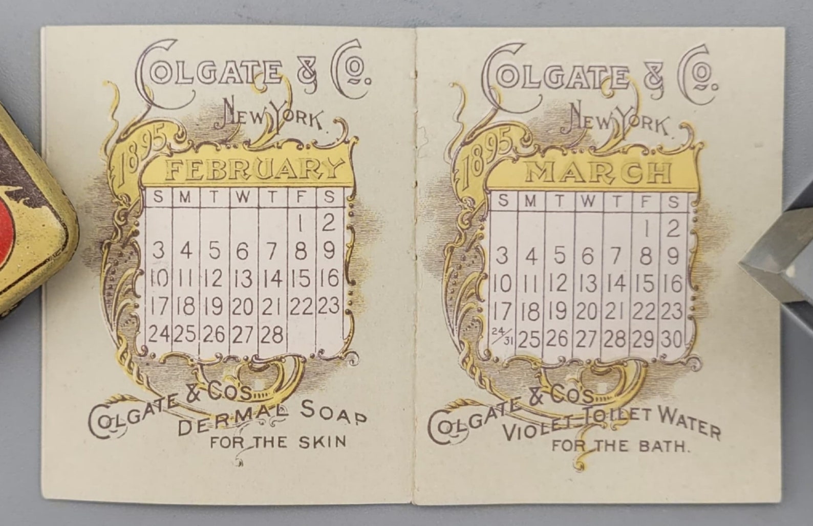 Colgate & Co. Miniature Pocket Calendar, Rare Vintage Advertising ...