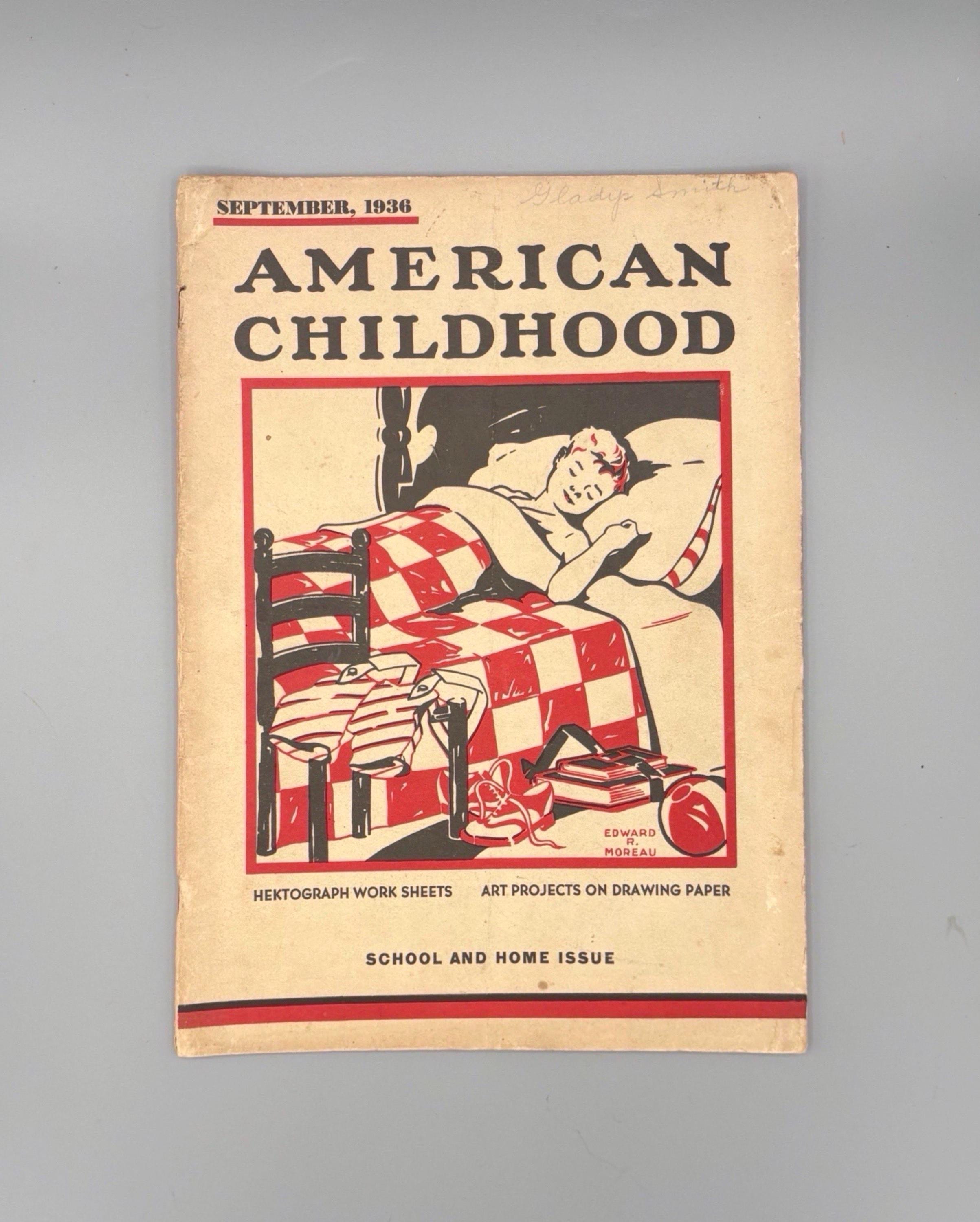 American Childhood Magazine, School & Home Issue, September, Vintage ...