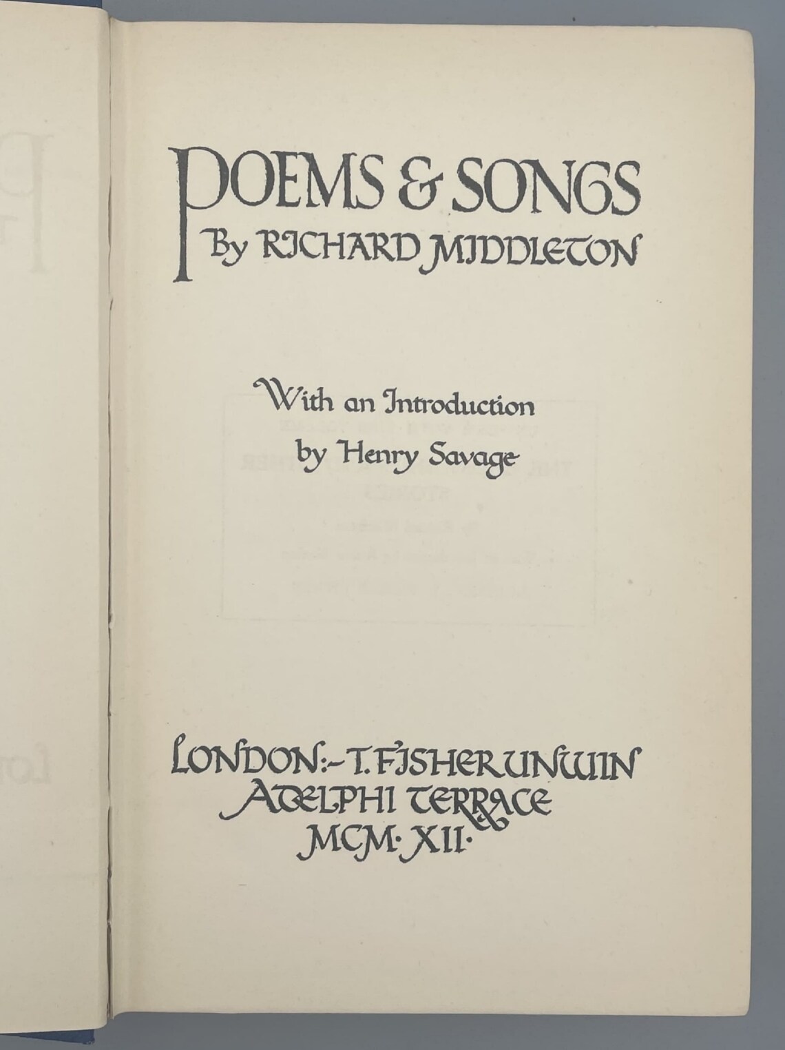 Richard Middleton, Poems & Songs, Vintage 1st Edition Book of Poetry W ...