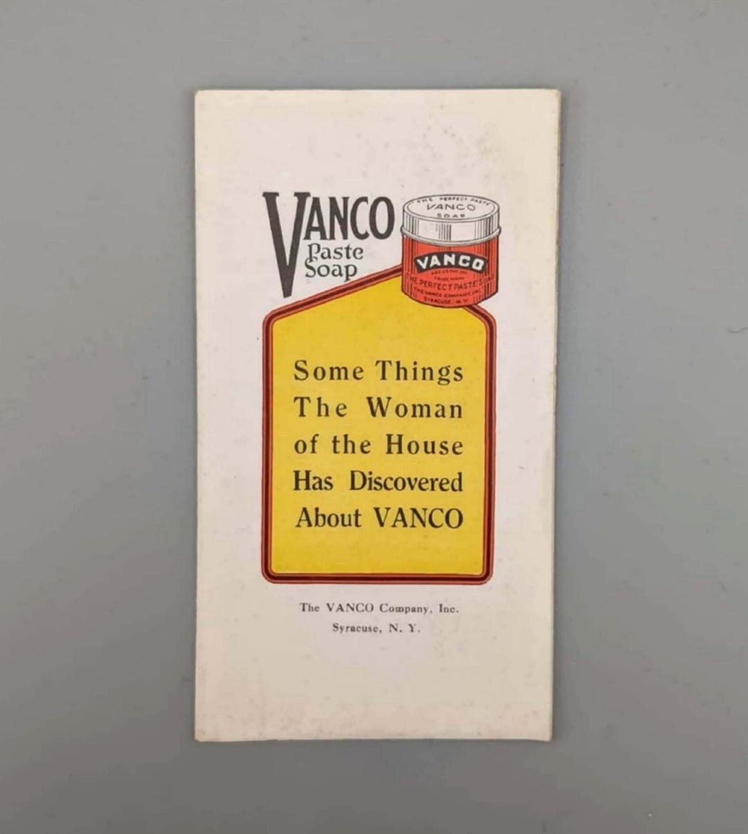 Vanco Paste Soap, Vintage Illustrated Advertising Brochure (1930's) - Etsy