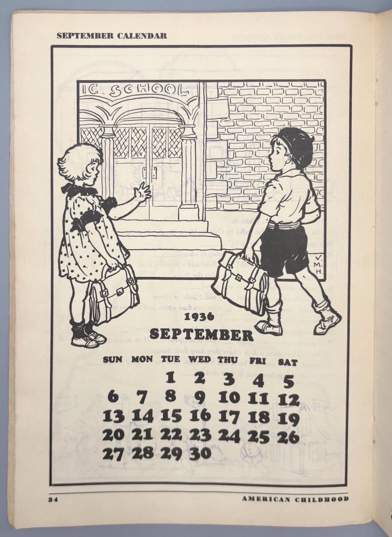 American Childhood Magazine, School & Home Issue, September, Vintage ...