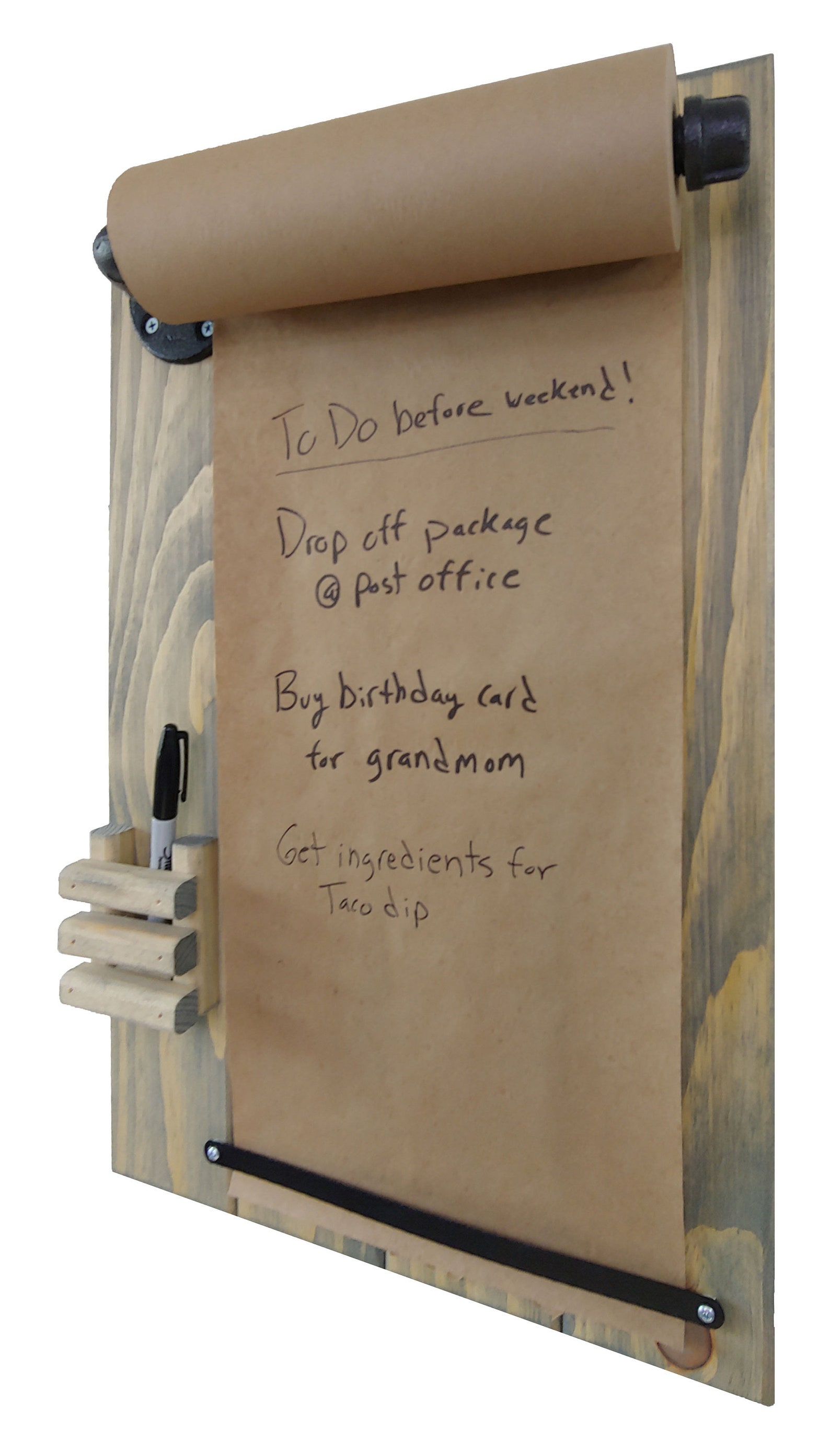 Rydal Wooden Memo Paper Roll Holder 20 Stain Colors - Etsy