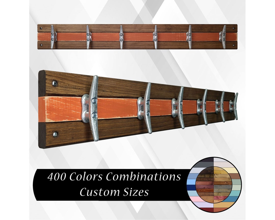 Little Harbor Authentic Marine Boat Cleat Hook Rack, Nautical Home ...