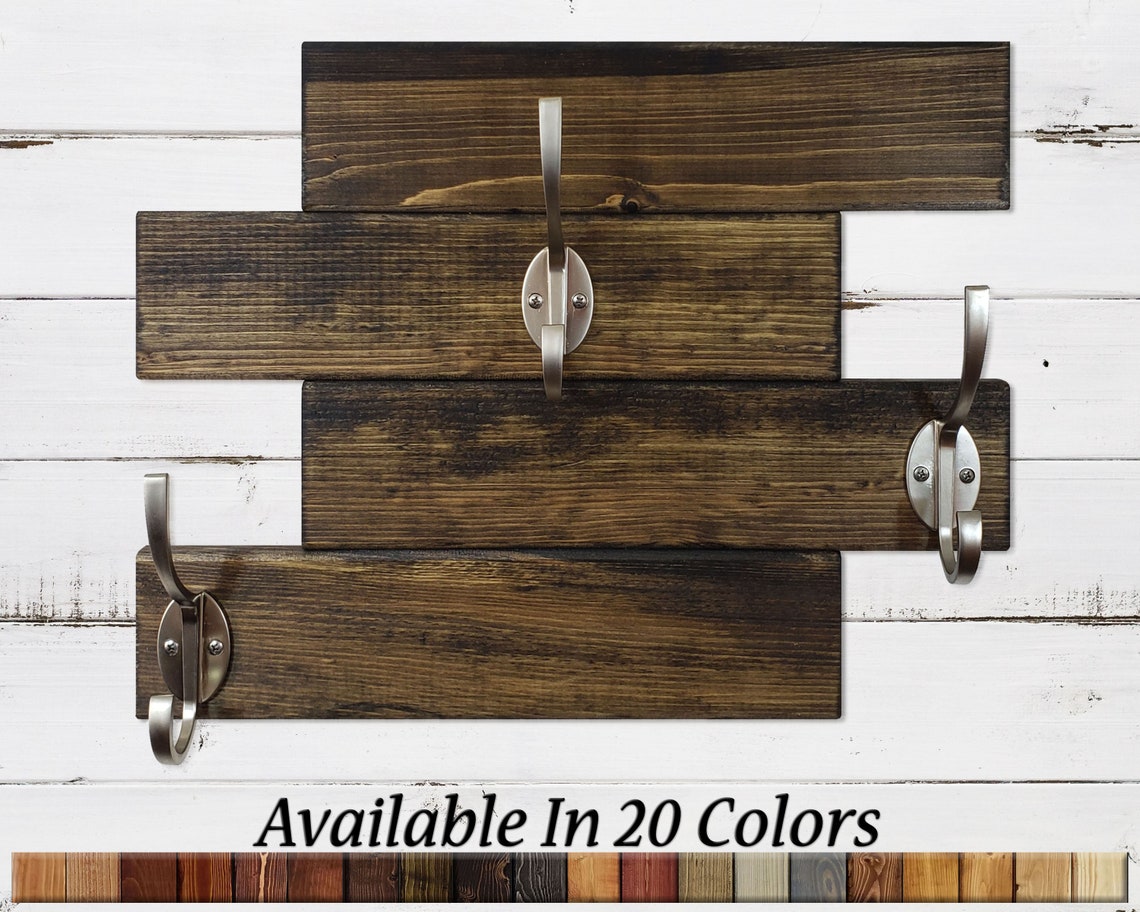Cabin Wall Mounted Coat Rack 20 Stain Colors Entryway - Etsy