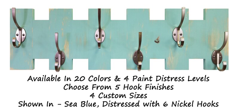 Easton Wall Mounted Hook Rack 20 Paint Colors Coat Hooks - Etsy