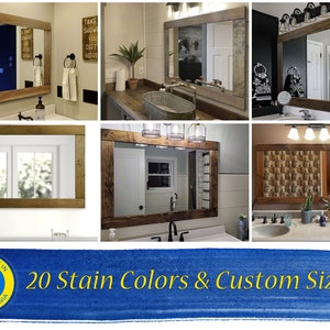 Natural Rustic Wood Framed Mirror, 20 Stain Colors - Reclaimed Styled ...