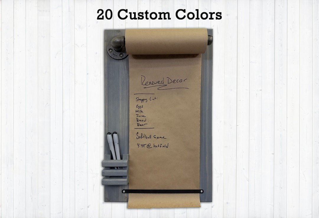 Rydal Wooden Memo Paper Roll Holder, 20 Stain Colors Grocery List Pad ...