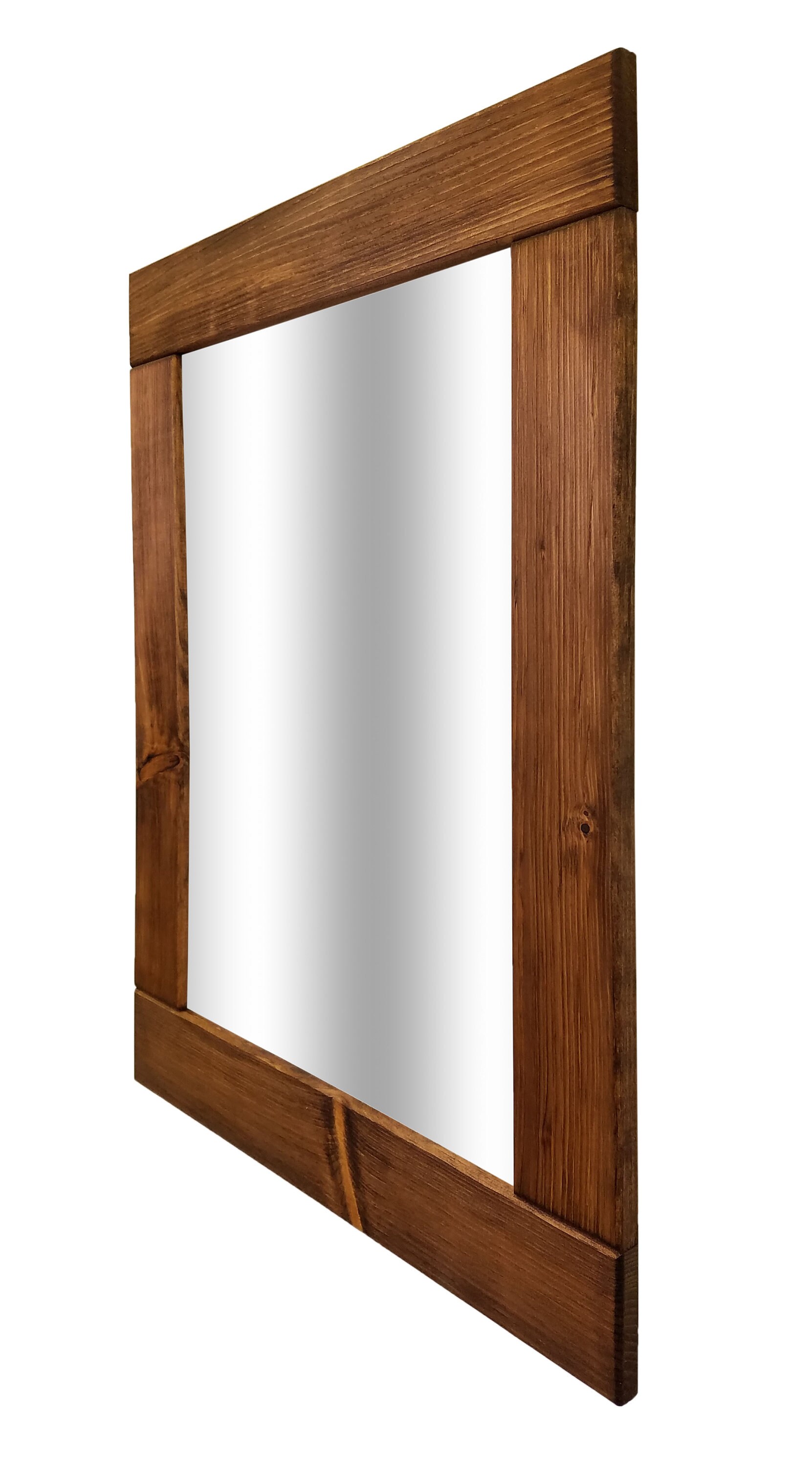 Natural Rustic Wood Framed Mirror 20 Stain Colors Reclaimed | Etsy