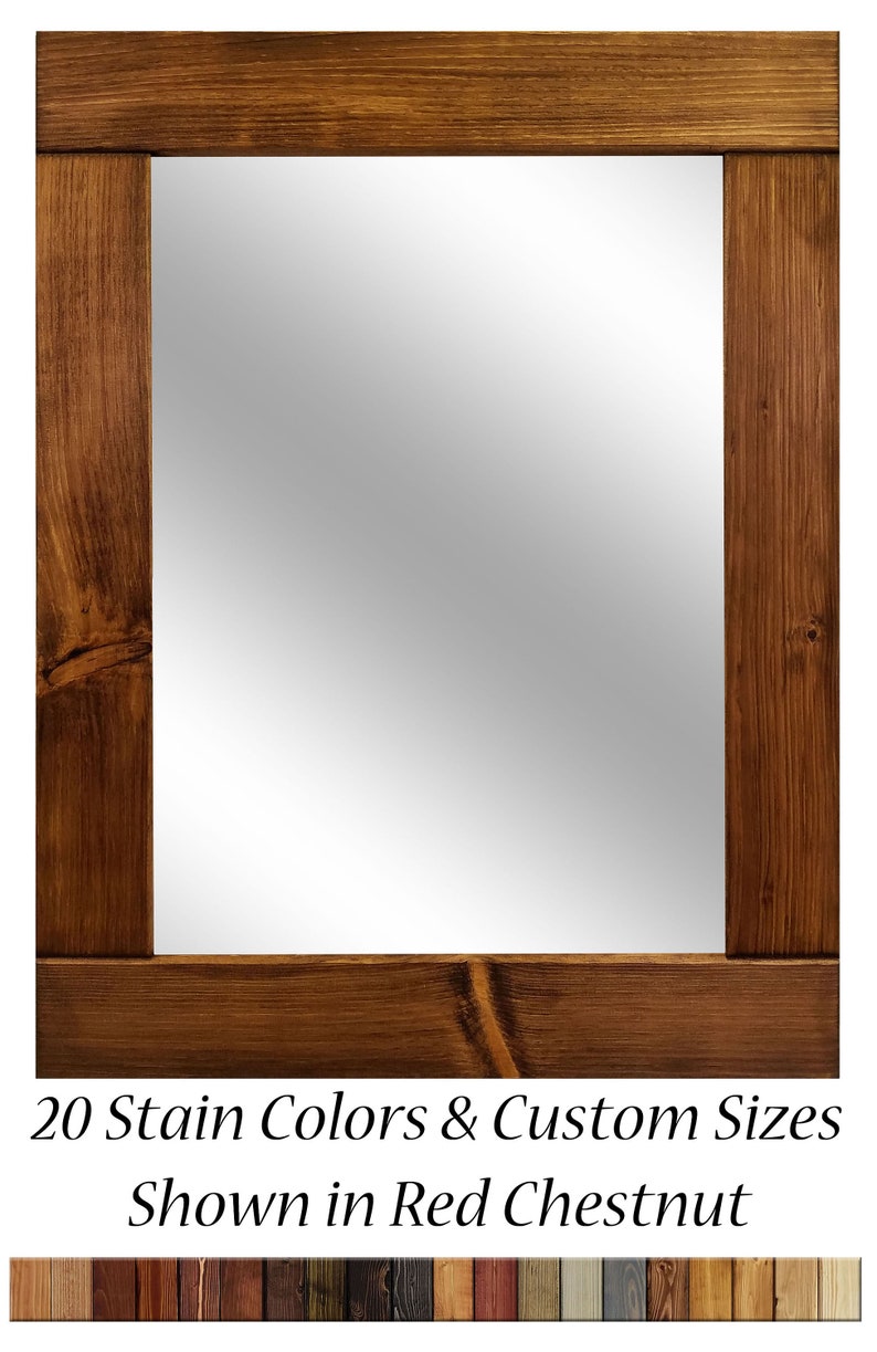 Natural Rustic Wood Framed Mirror 20 Stain Colors Reclaimed - Etsy