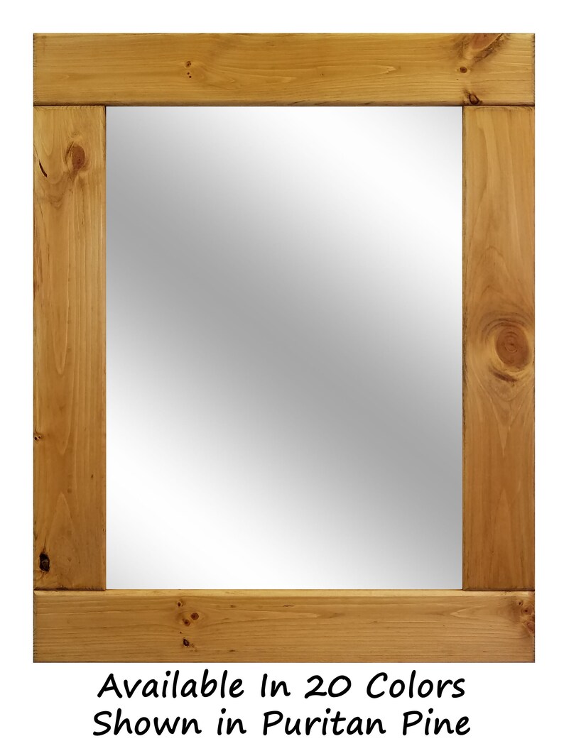 Natural Rustic Wood Framed Mirror 20 Stain Colors Rustic | Etsy
