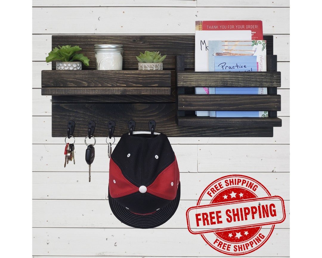 Classic Farmhouse Entryway Storage Solution: Mail Holder, Display Ledge ...