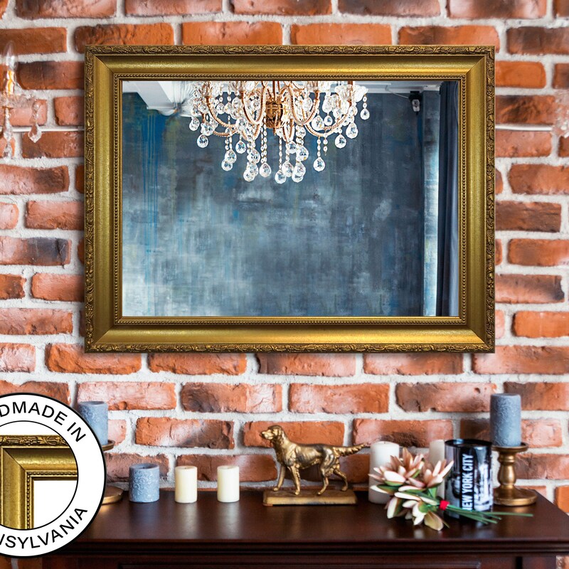 Large Gold Wall Mirror - Etsy