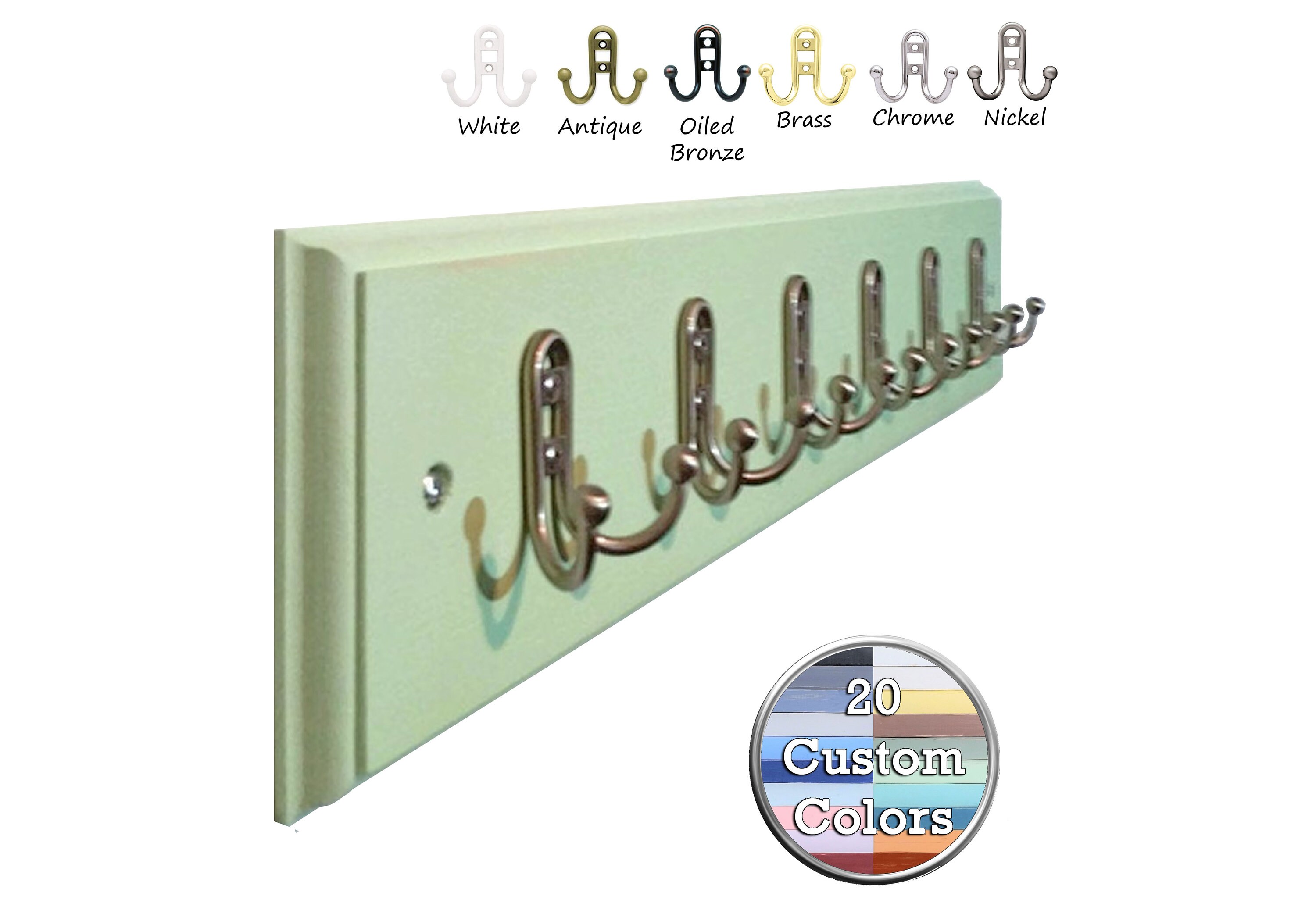 Countryside Double Utility Hook Rack 20 Paint Colors | Etsy