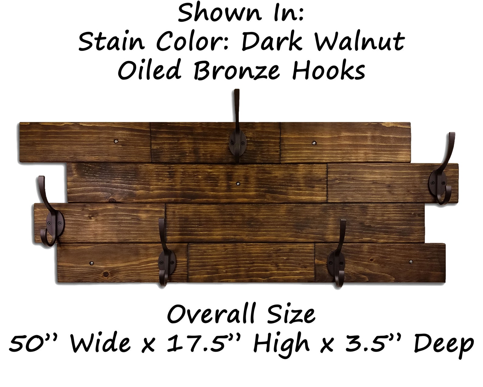 Frazier Farmhouse Coat Rack 20 Stain Colors Coat Hooks - Etsy
