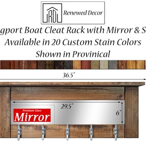 Longport Nautical Boat Cleat Hook Rack With Mirror and Shelf - Coastal ...