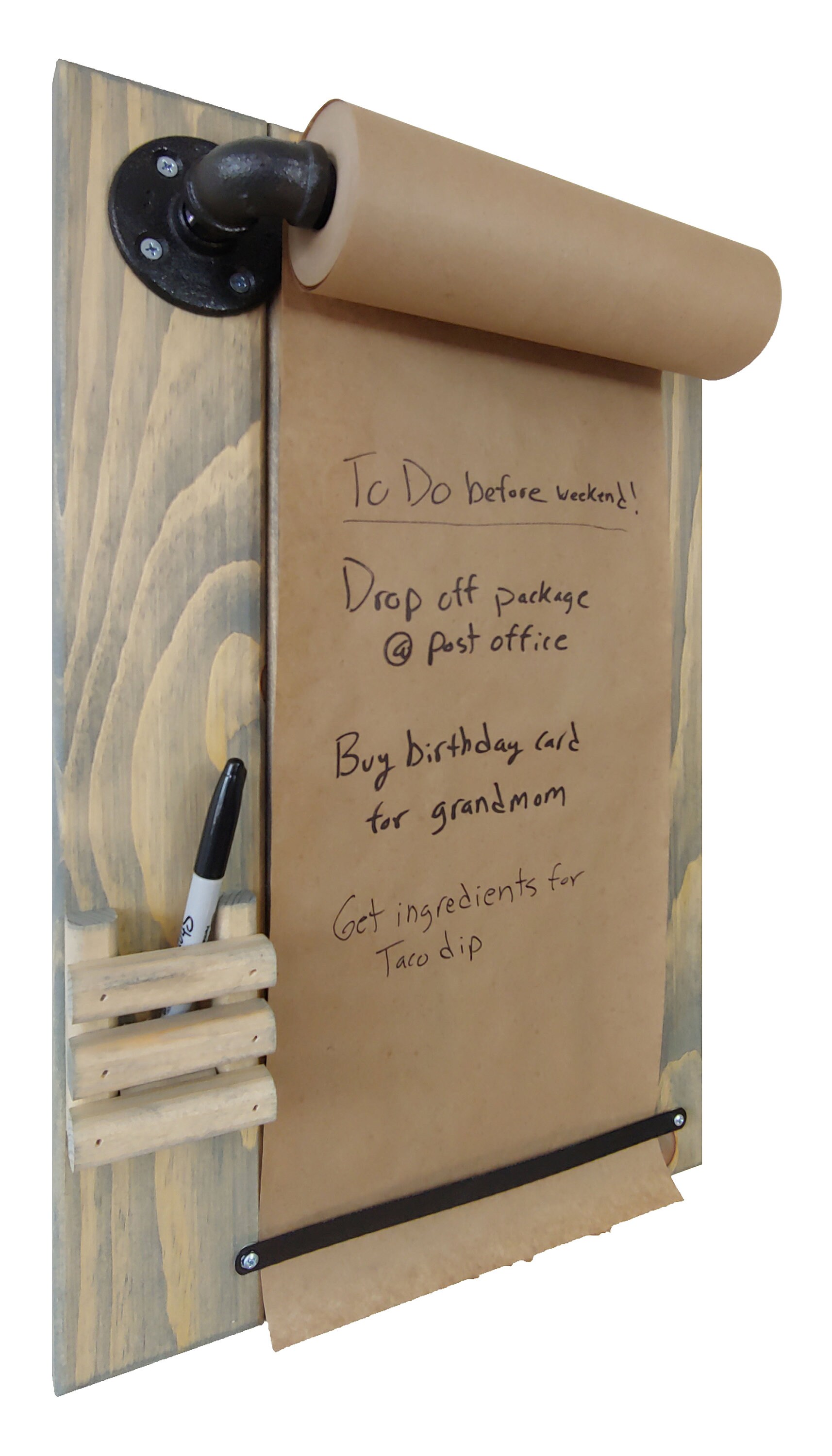 Rydal Wooden Memo Paper Roll Holder 20 Stain Colors | Etsy