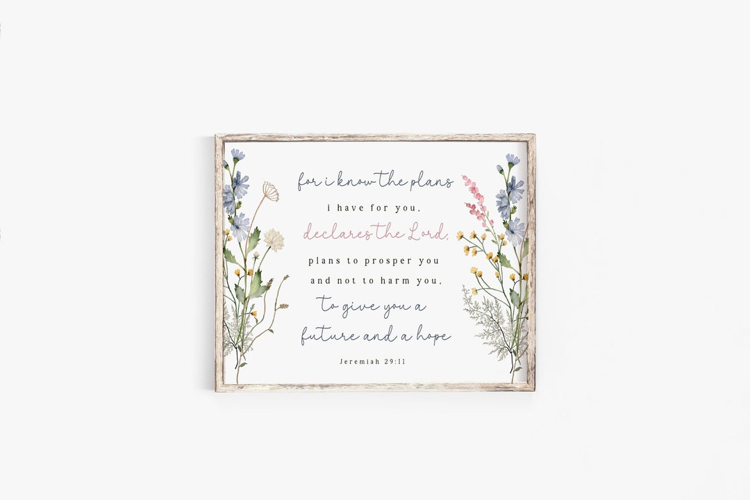 Jeremiah 29:11 for I Know the Plans I Have for You Bible Verse Wall Art ...