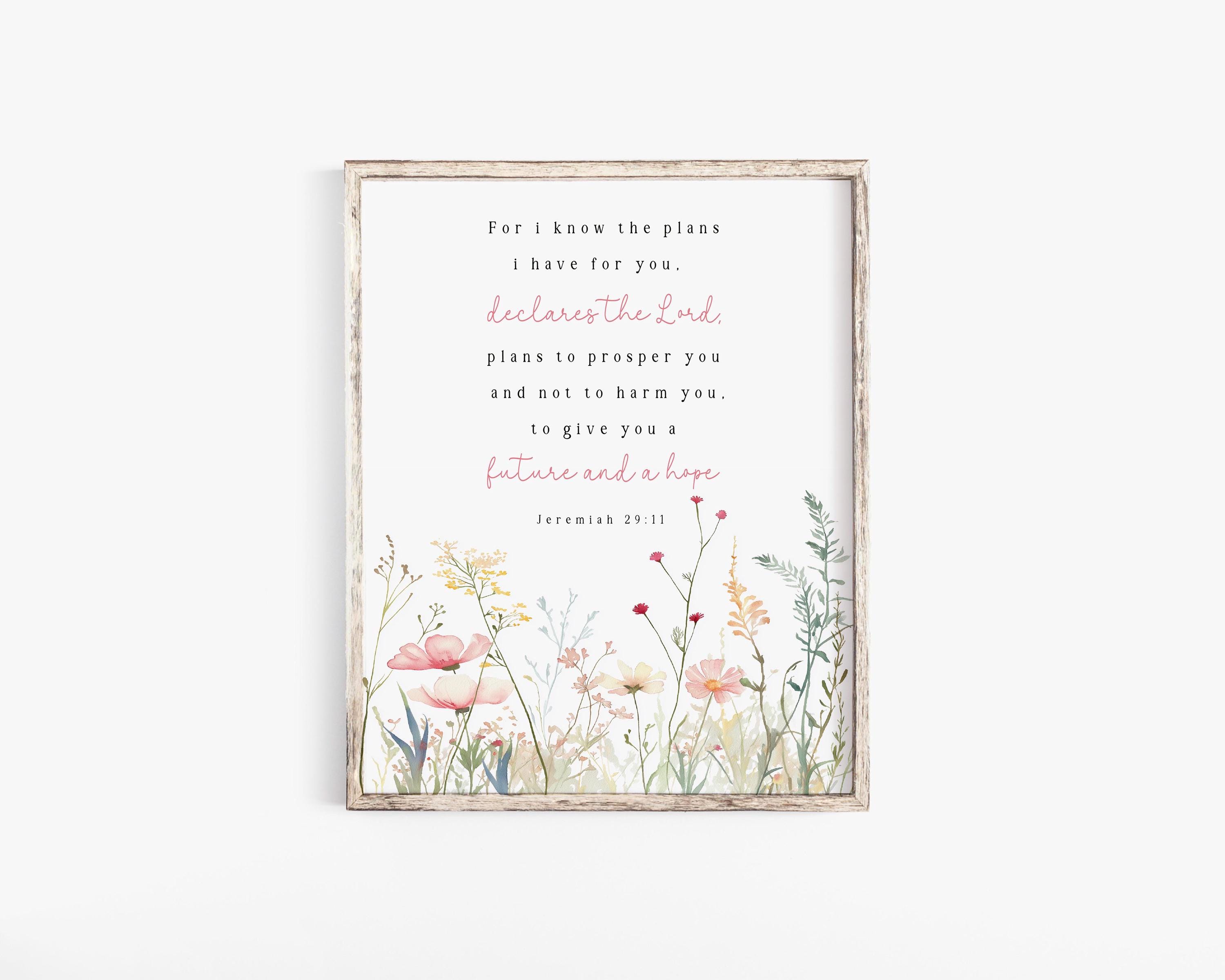 Jeremiah 29:11 for I Know the Plans I Have for You Bible Verse Wall Art ...