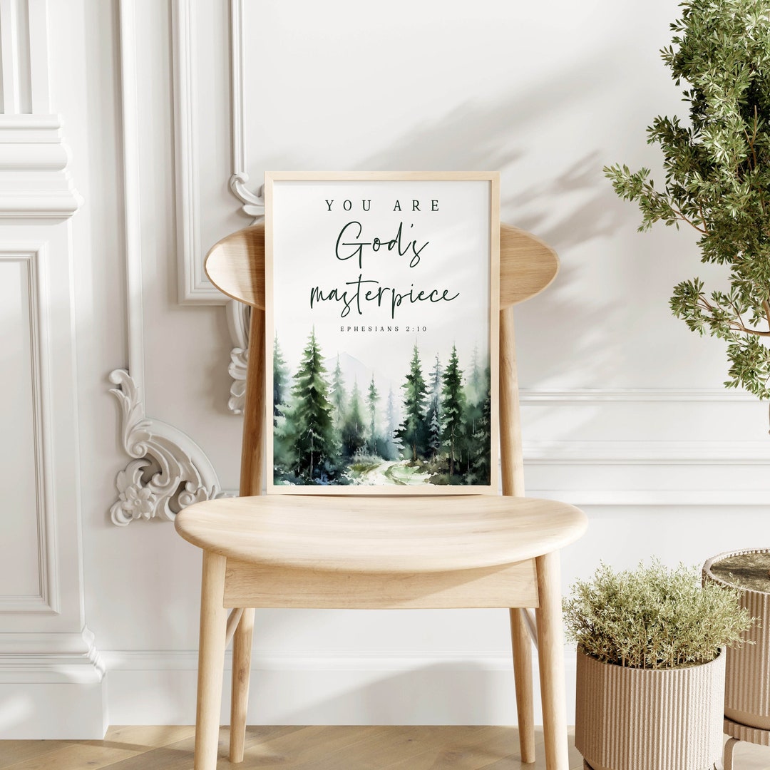 You Are God's Masterpiece Ephesians 2:10 Printable Bible Verse Wall Art ...