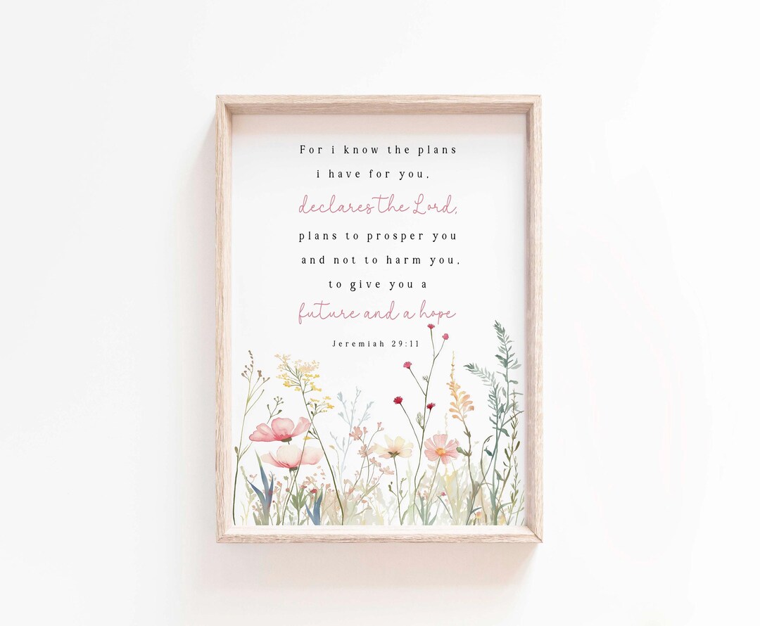 Jeremiah 29:11 for I Know the Plans I Have for You Bible Verse Wall Art ...