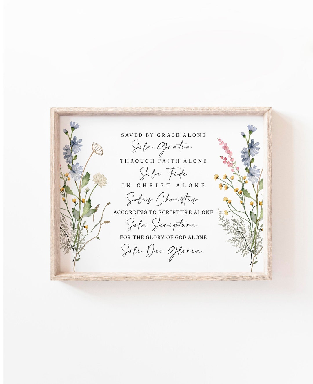 The 5 Solas Print Five Solas Print Reformed Theology Print Reformation ...