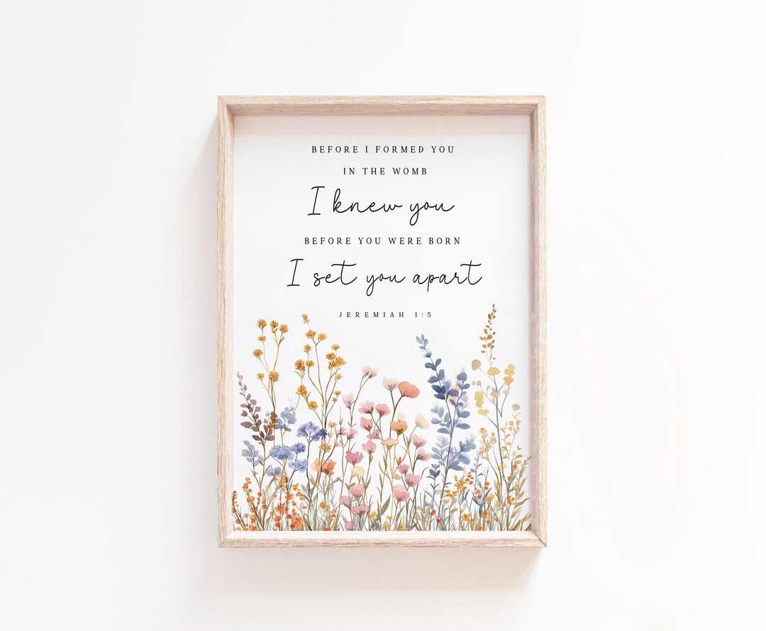 Jeremiah 1:5 Before I Formed You in the Womb Bible Verse Print Set ...