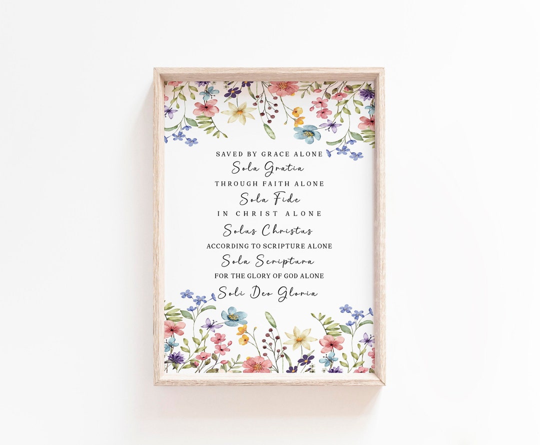 The 5 Solas Print Five Solas Print Reformed Theology Print Reformation ...