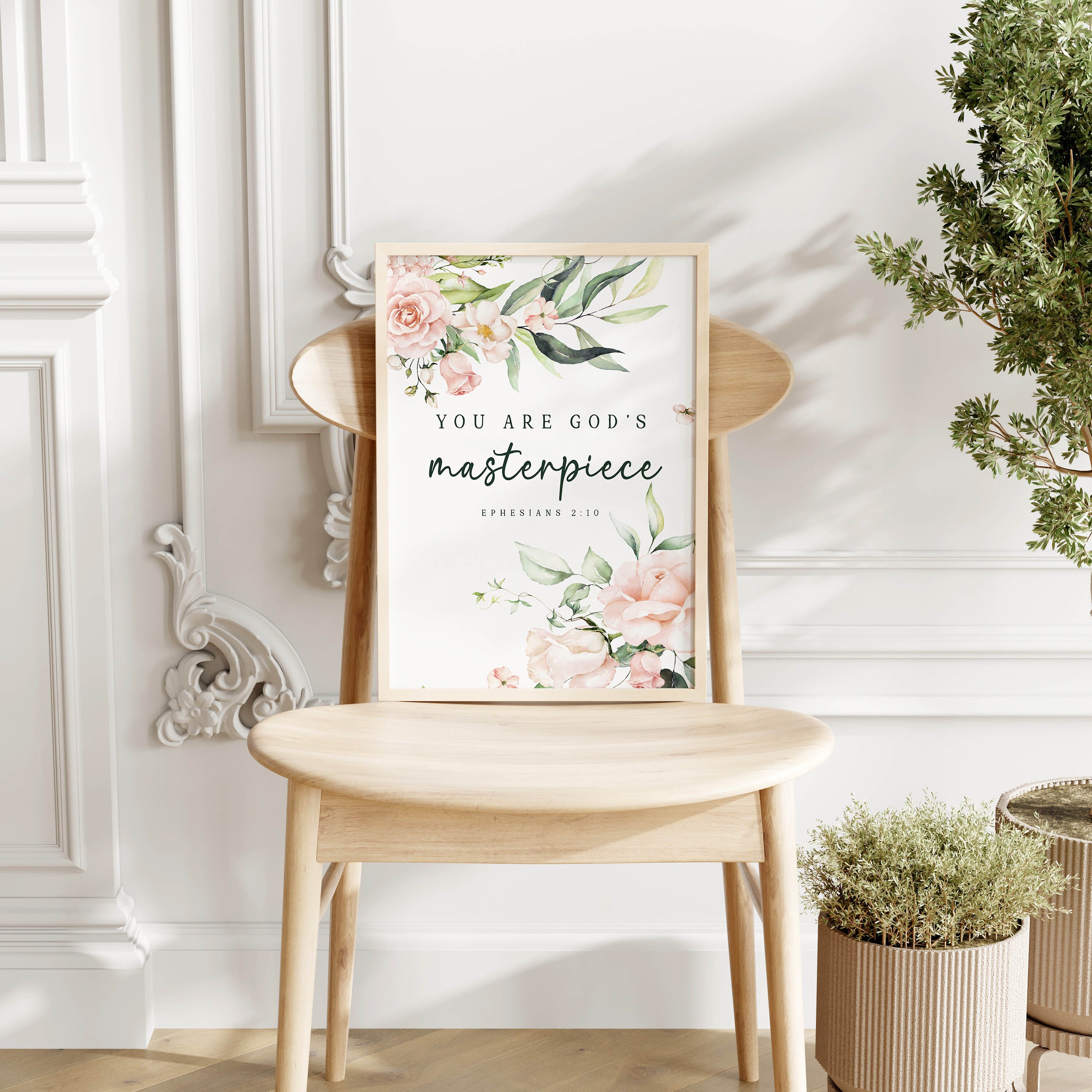 You Are God's Masterpiece Ephesians 2:10 Printable Bible Verse Wall Art ...