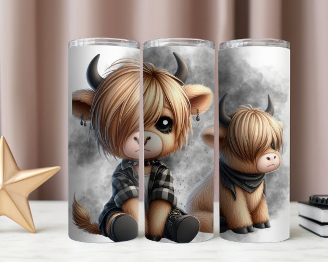 Highland Cow Skinny Tumbler Wrap Design Goth Emo Tumbler Wraps Ideal ...