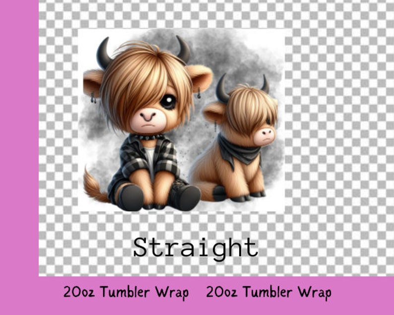 Highland Cow Skinny Tumbler Wrap Design Goth Emo Tumbler Wraps Ideal ...