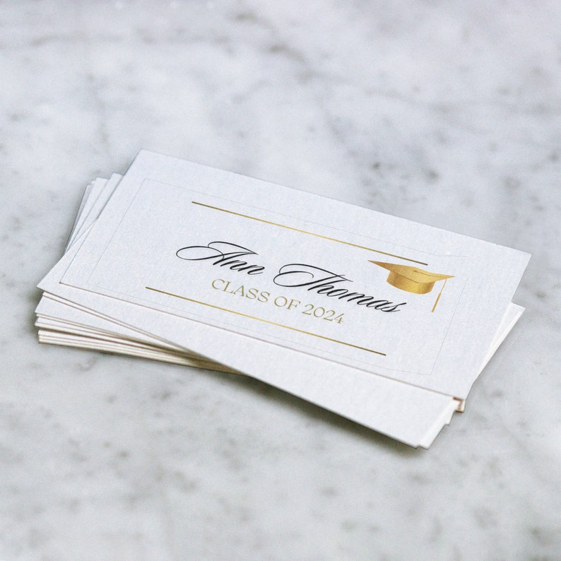 Editable 2024 Graduation Name Card Template Canva Template Bundle ...