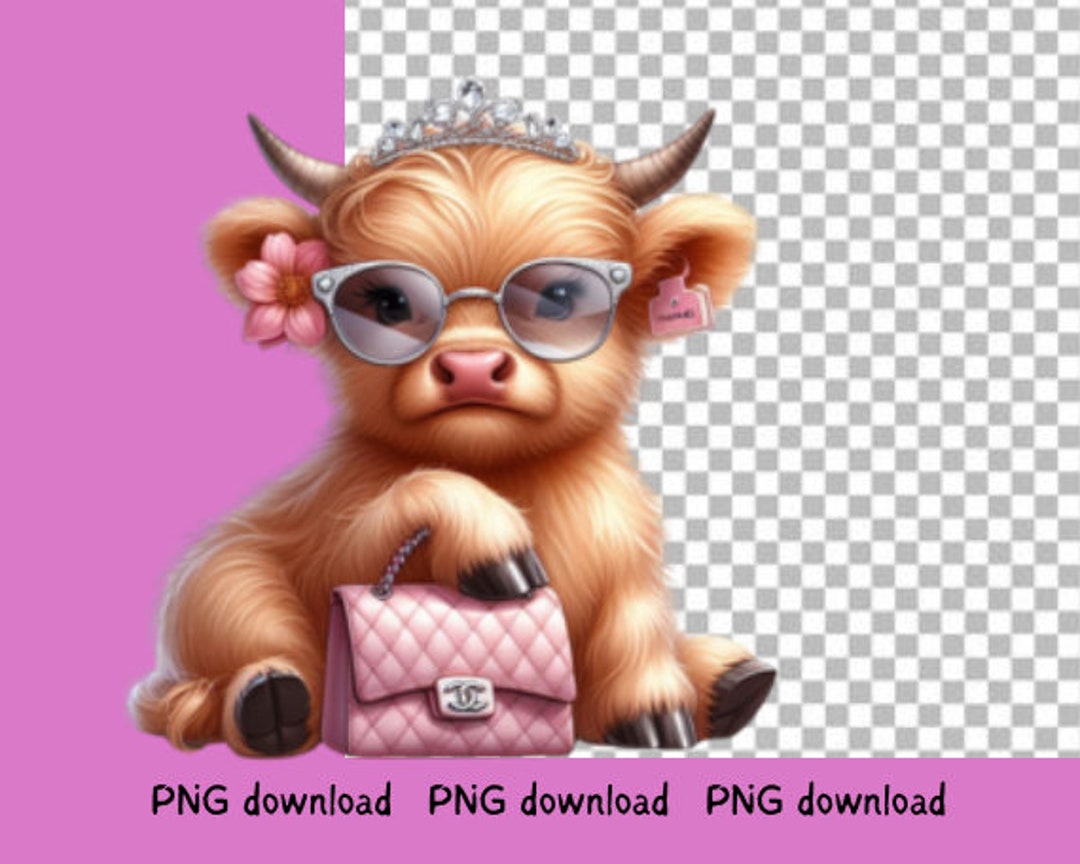 Influencer Highland Cow Png, Tiara Heifer SVG PNG, Highland Cow Png ...