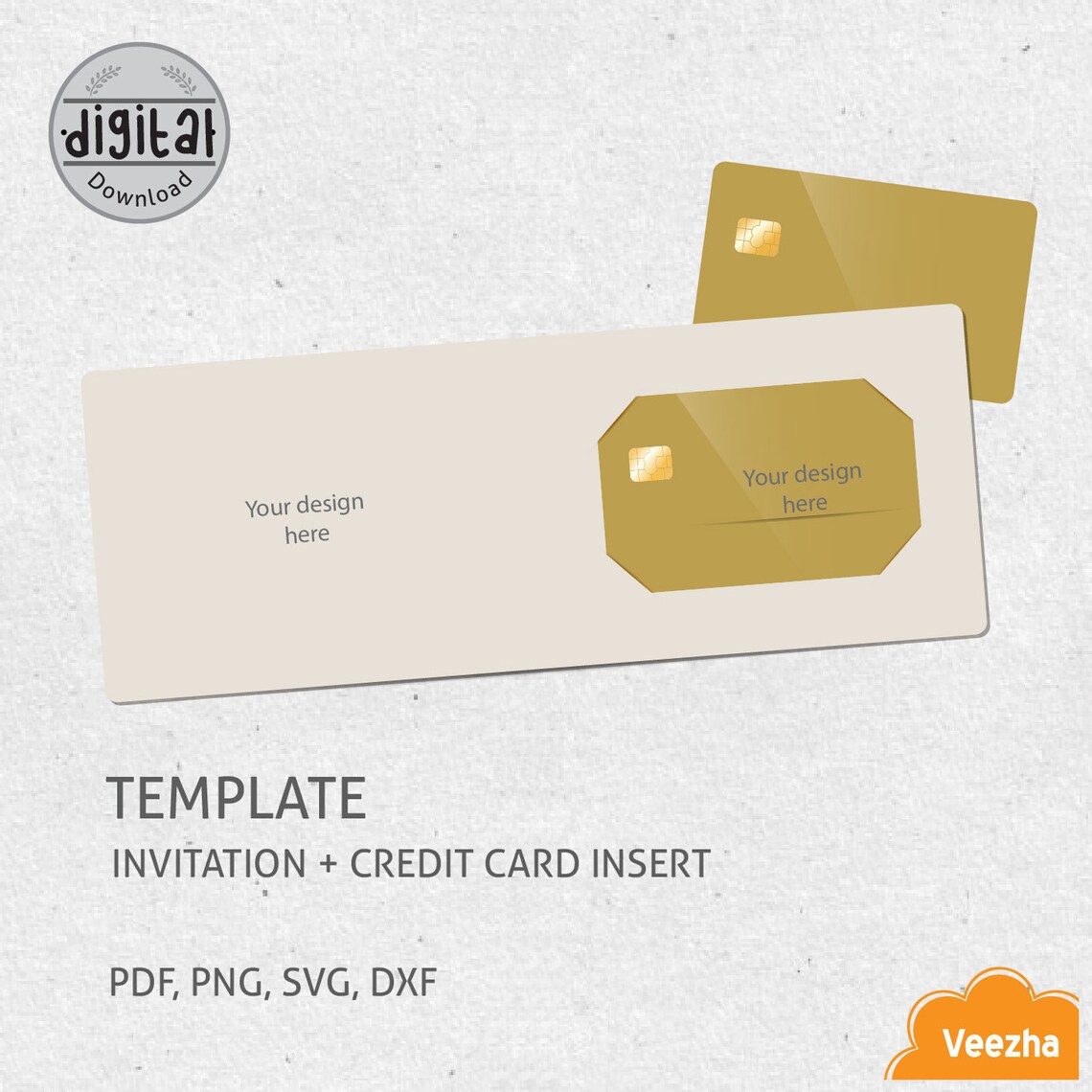 Template Invitation and Credit Card Insert - Etsy