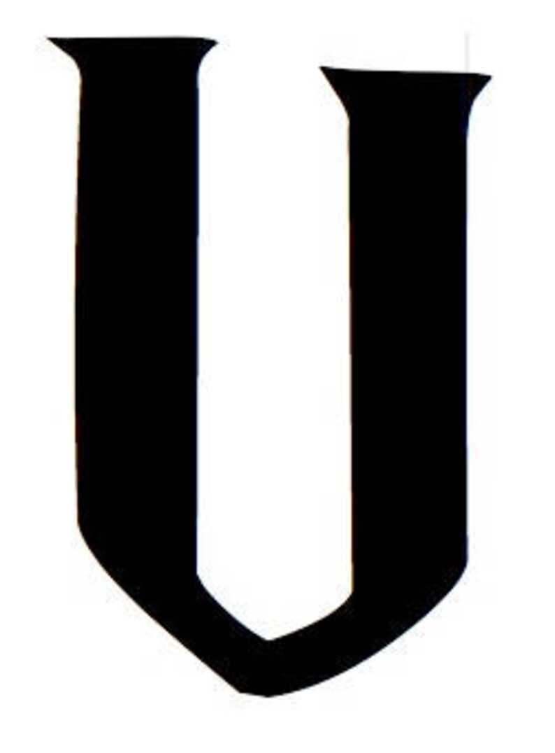 Letter U Stencil Made From 4 Ply Mat Board-wizard Font - Etsy