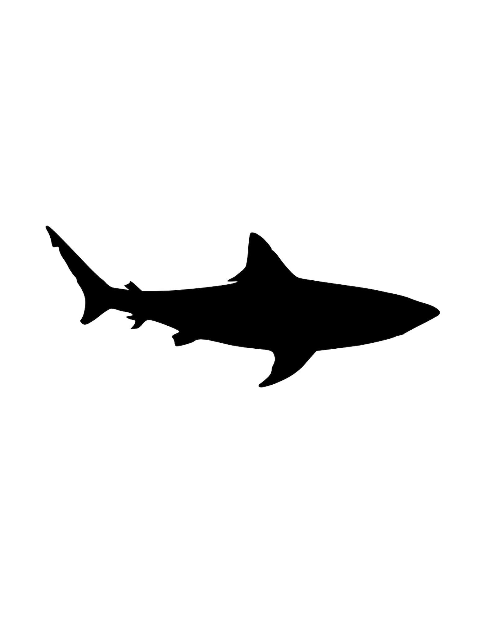 Shark Style 2 Stencil Made From 4 Ply Mat Board-choose a Size-from 5x7 ...