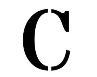 Letter C Stencil Made From 4 Ply Mat Board-wizard Font - Etsy