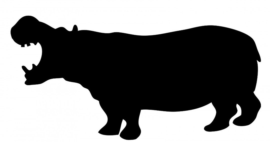 Hippo Style 2 Stencil Made From 4 Ply Mat Board-choose a Size-from 5x7 ...
