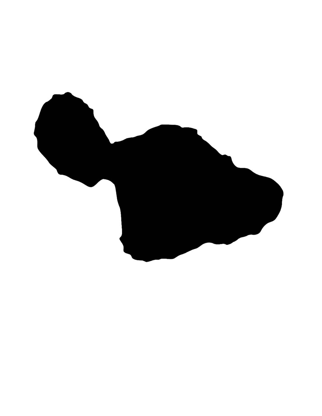 Maui Island of Maui Stencil Made From 4 Ply Mat Board - Etsy