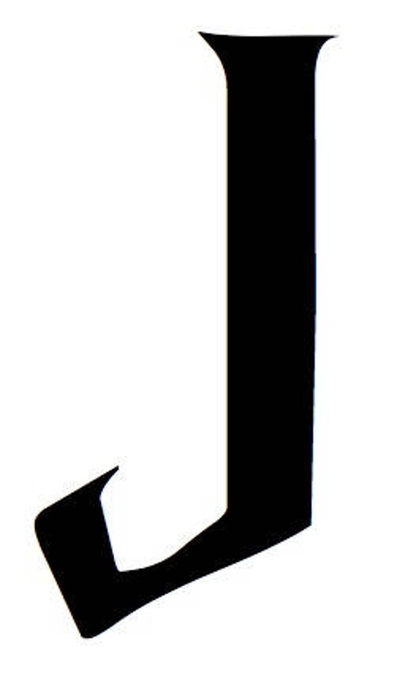 Letter J Stencil Made From 4 Ply Mat Board-wizard Font - Etsy