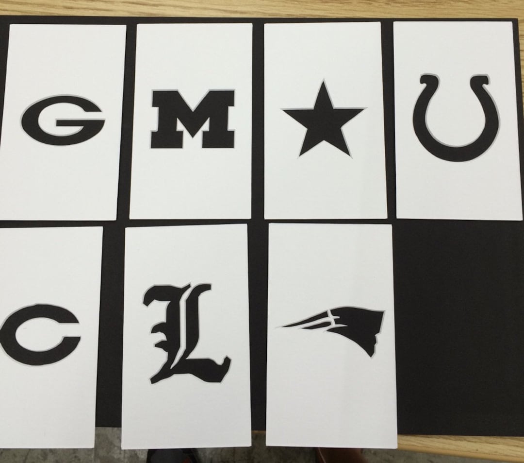 Two 2 Custom Logo Stencil on 8x8 Background - Etsy