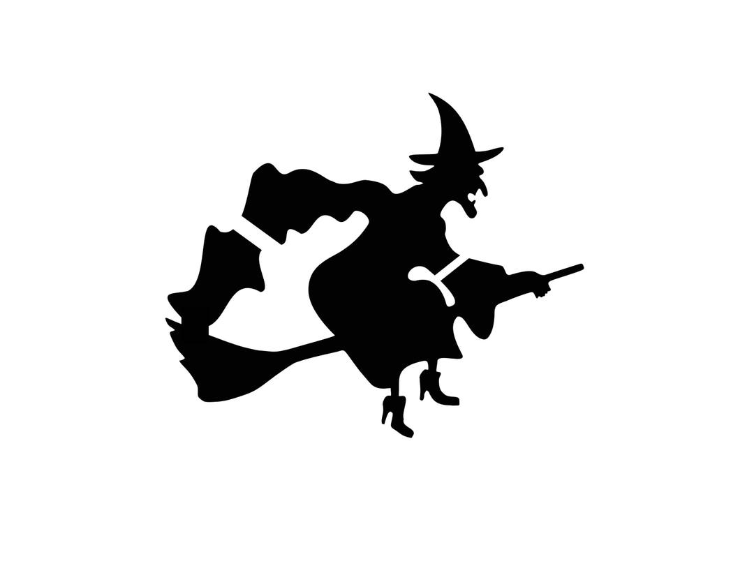 Flying Witch Halloween Stencil Made From 4 Ply Mat Board - Etsy