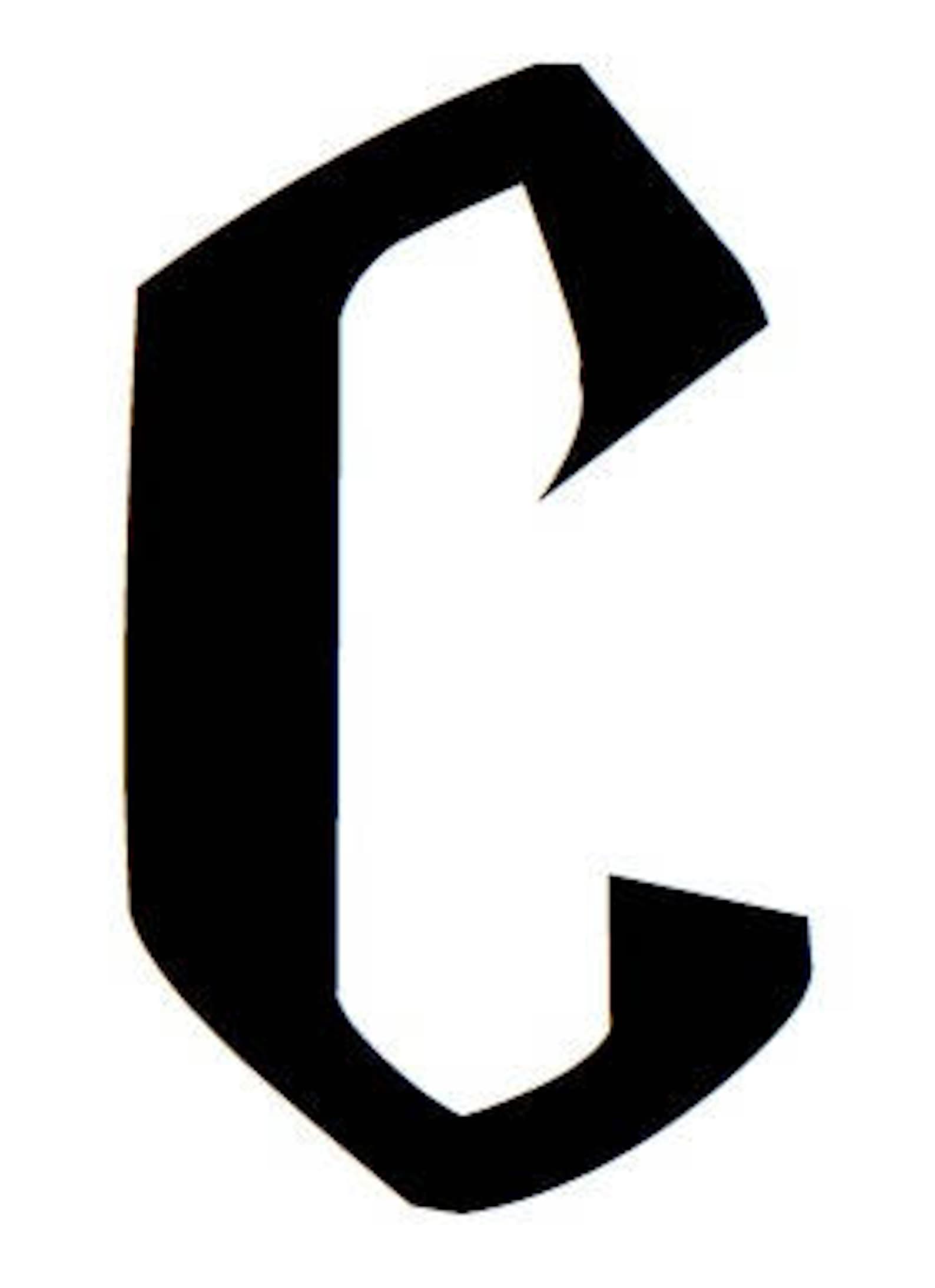 Letter C Stencil Made From 4 Ply Mat Board-wizard Font - Etsy