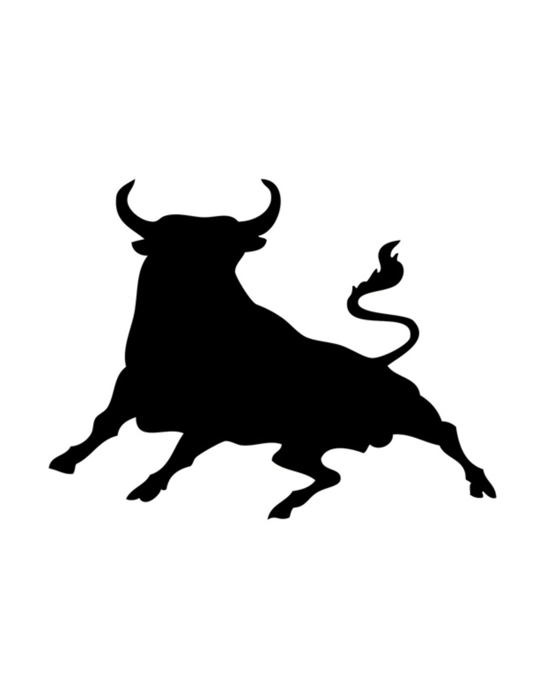 Bull Style 2 Stencil Made From 4 Ply Mat Board-choose a Size-from 5x7 ...